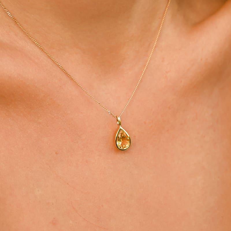 Pendentif en Citrine Naturelle lithothérapie | Univers Minéral®